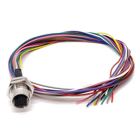 M12 Female Straight 12 Pins Connector Aviation Socket Shielded