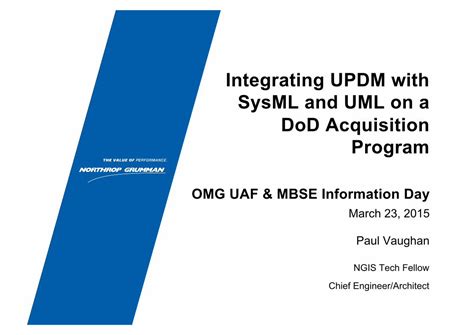 Pdf Integrating Updm With Sysml And Uml On A Dod Omg · Integrating Updm With Sysml And