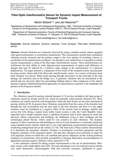Pdf Fiber Optic Interferometric Sensor For Dynamic Impact Measurement Of Transport Trucks