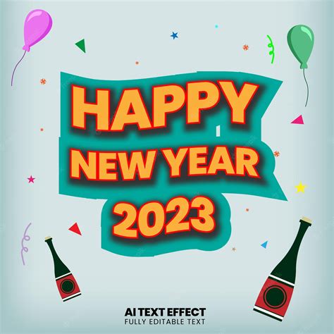 Premium Vector Happy New Year 2023 Text Effect