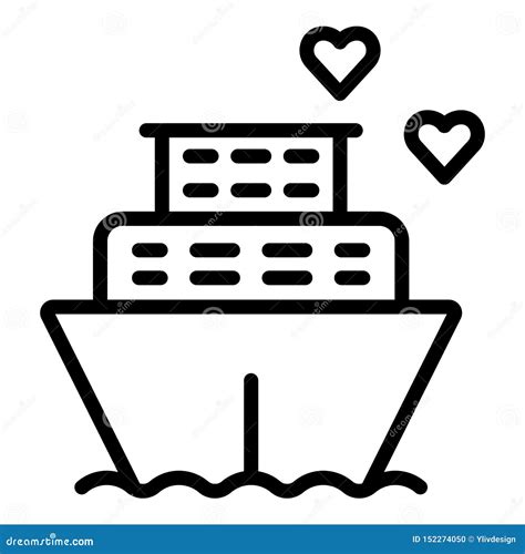 Honeymoon Ship Cruiser Icon Outline Style Stock Vector Illustration Of Pier Liner 152274050