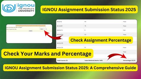 Ignou Assignment Submission Status 2025 A Comprehensive Guide