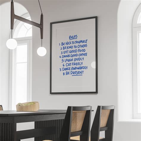 House Rules Wall Art Retro Wall Art Rules Art Print Retro Quote Print Quote Art Print Dorm