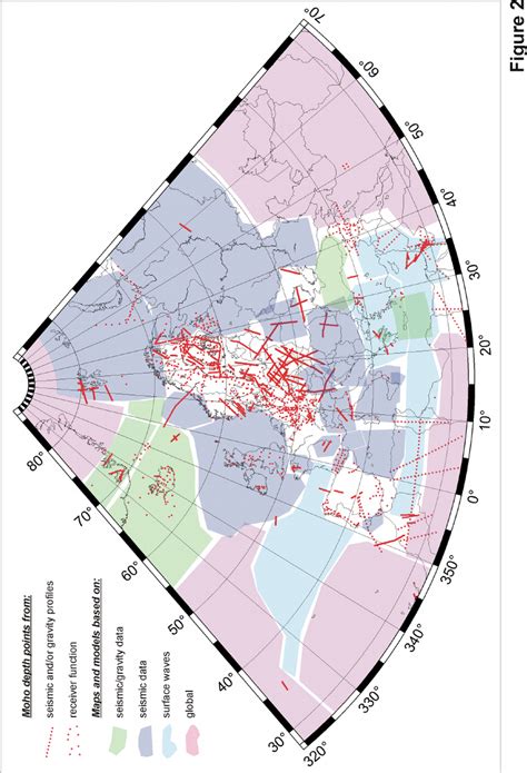 Spatial Coverage Of The Data Sets Used In The Construction Of The Moho