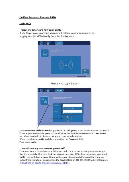 Uniflow Login And Payment Faqs Login Faqs I Forgot My