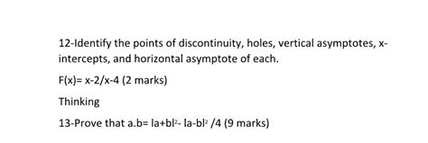 12 Identify The Points Of Discontinuity Holes
