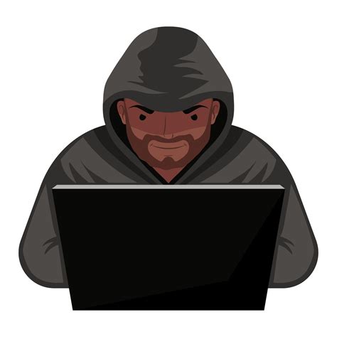 Hacker Using Laptop Character 13815382 Vector Art At Vecteezy