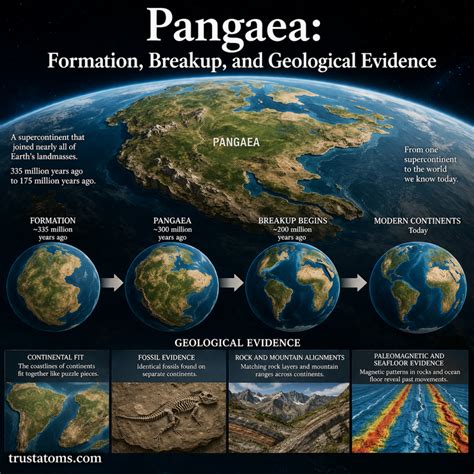 Pangaea Formation Breakup And Geological Evidence Trust Atoms