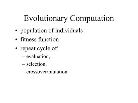 PPT Evolutionary Computation And Co Evolution PowerPoint Presentation ID