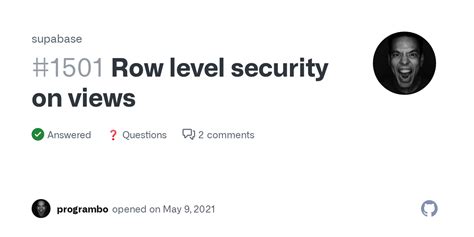 Row Level Security On Views · Supabase · Discussion 1501 · Github
