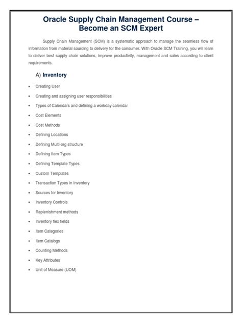 Oracle Supply Chain Management Total Steps Pdf Supply Chain Management Supply Chain