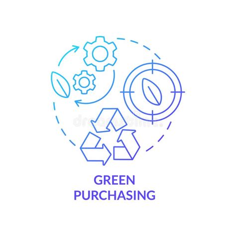 Green Purchasing Blue Gradient Concept Icon Stock Vector Illustration