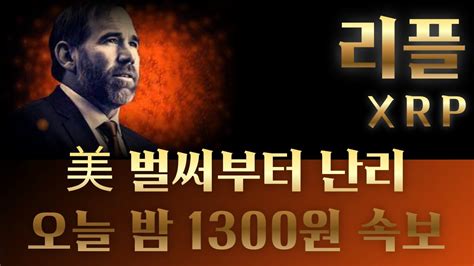 🔴live 리플 미국은 벌써부터 축제 분위기 난리다 오늘 밤 1300원 속보 떳다 리플코인 리플코인전망