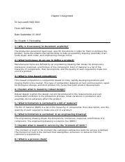 ISQS 3344 Chapter5 Docx Chapter 5 Assignment To Lay Lowell ISQS 3344