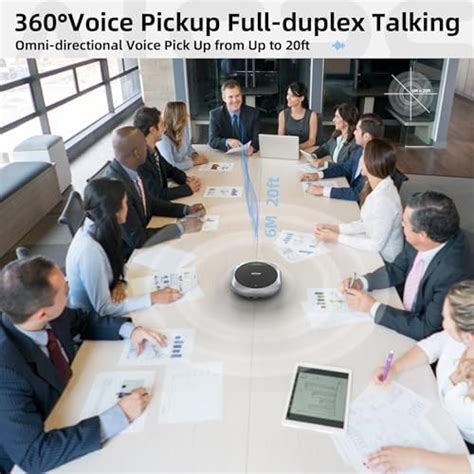 Aispeech Bluetooth Conference Speakerphone M6 Conference Microphone With Ai Noise Reduction Ai