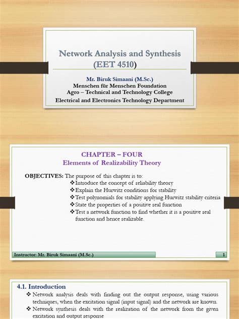 chapter 04 network analysis synthesis pdf network analysis