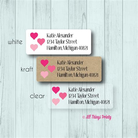 Custom Love Return Address Labels Personalized Wedding Or Etsy