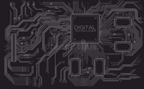 Printed Circuit Board Of Digital Devices Vector Illustration Stock Illustration Illustration