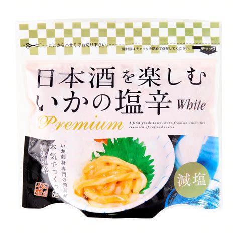 日本酒を楽しむ イカの塩辛 Ika Shiokara Premium [white] Less Salt Japanese Seasoned