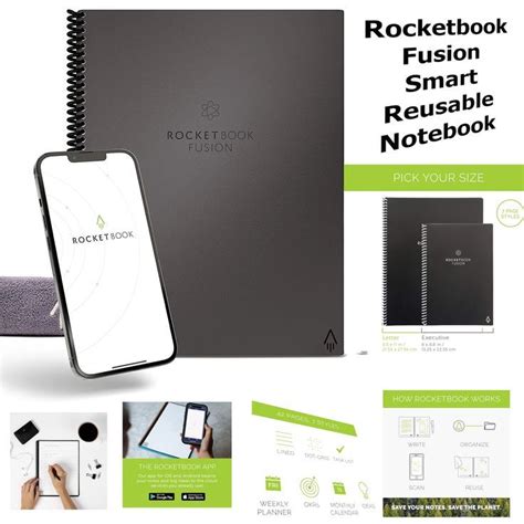 Rocketbook Fusion Smart Reusable Notebook Calendar To Do Lists And Note Template Pages