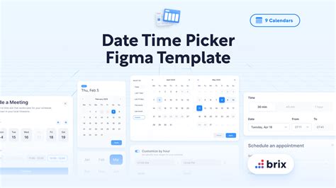 Date Time Picker Figma Template Brix Agency Figma