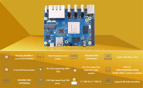 Geeekpi Orange Pi 5 Plus 16gb Lpddr4 4x Rockchip Rk3588 8 Core 64 Bit Single Board Computer With