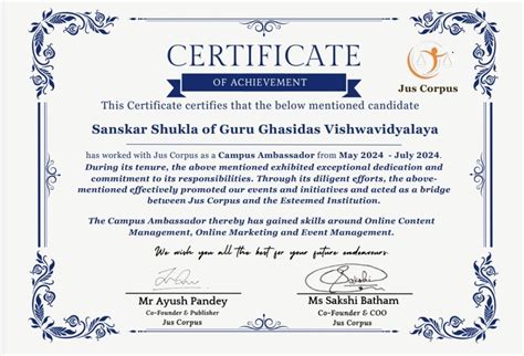 Sanskar Shukla On Linkedin Connections Campusambassador Juscorpus