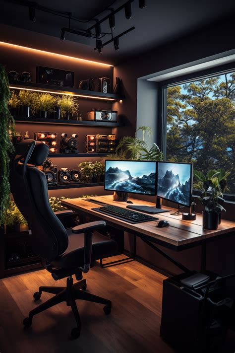 Modern Earthy Plant Inspired Ergonomic Gaming Setup And Work Station