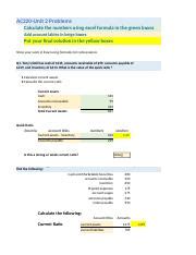AC220 Unit2 Problems Zeimet Xlsx AC220 Unit 2 Problems Calculate The