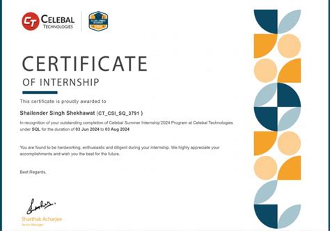 Shailender Singh Shekhawat On Linkedin Internship