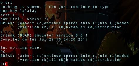 Archlinux Erlang Shell No Input For Commands Stack Overflow