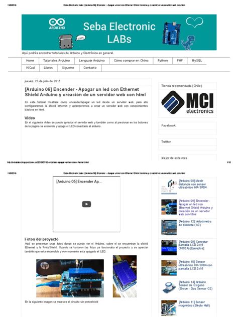 Seba Electronic Labs Arduino 06 Encender Apagar Un Led Con