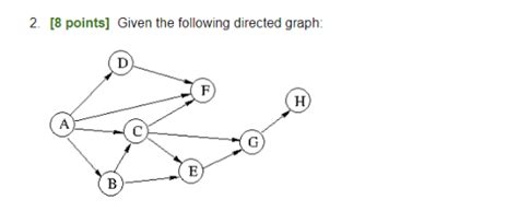 Solved Points Given The Following Directed Graph B Chegg