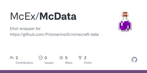 github mcex mcdata elixir wrapper for prismarinejs minecraft data