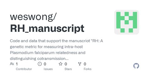 GitHub Weswong RH Manuscript Code And Data That Support The Manuscriot RH A Genetic Metric