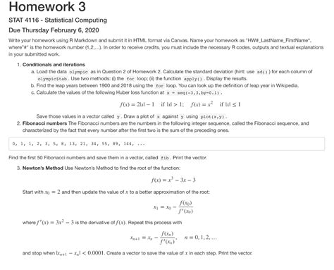 Homework 3 Stat 4116 Statistical Computing Due