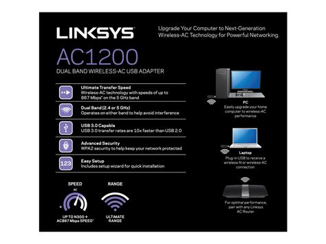 Linksys Dual Band Ac1200 Wifi 5 Usb Adapter Wusb6300 Ej Dustin No