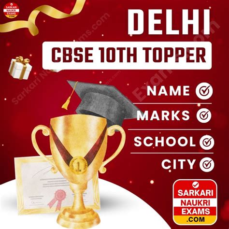 Delhi Dl Cbse 10th Topper List 2024 District Wise