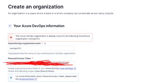 I Am Not Able To See My Project In The Sonar Cloud When I Click On Ananlyzie New Project