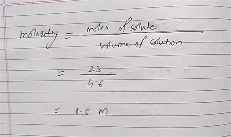 Molarity Is Defined As Chemistry Questions
