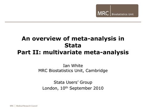 Ppt Multivariate Meta Analysis Software Models And Applications