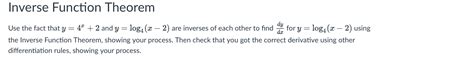 Solved Inverse Function Theorem Use The Fact That Y4x2 And