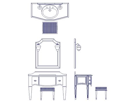 Washbasin With Furniture In Autocad Download Cad Free 50 33 Kb Bibliocad