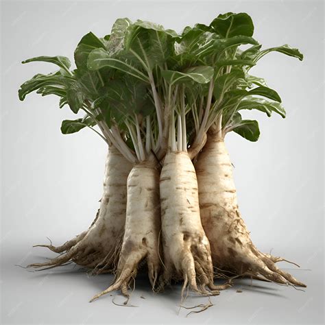 Premium Ai Image Fresh Parsnip Roots Isolated On White Background 3d Illustration