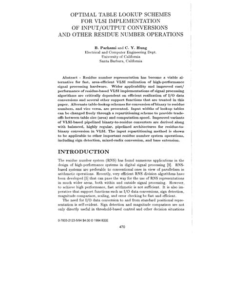 pdf optimal table lookup schemes for vlsi implementation of input