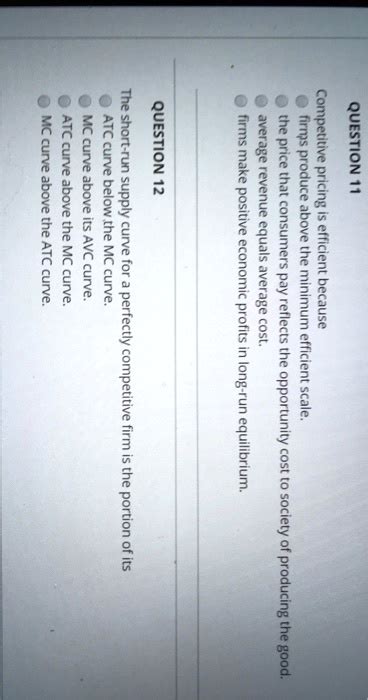 Solved Mc Curve Above The Atc Curve Atc Curve Above The Mc Curve Mc Curve Above Its Avc Curve