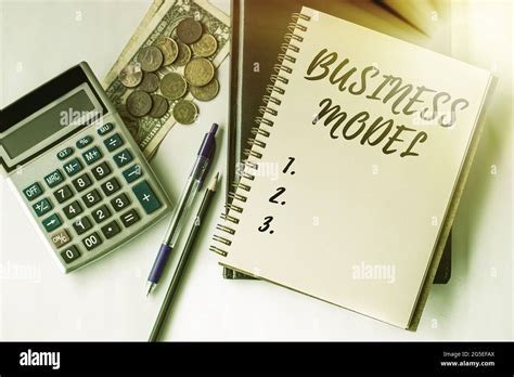 Writing Displaying Text Business Model Concept Meaning Model Showing How A Company Operates To