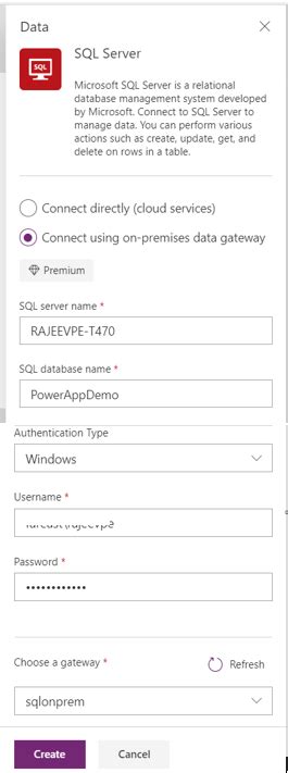 Step By Step Canvas App Using On Premise Sql Server As Data Source