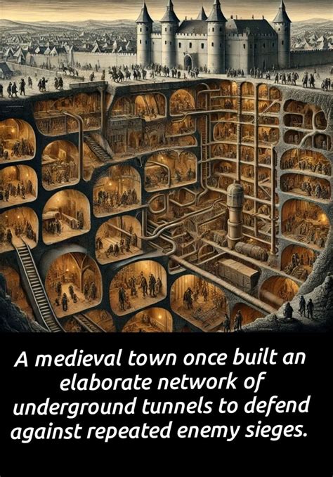 토탈 한 중세 도시는 반복되는 적의 포위 공격을 방어하기 위해 정교한 지하 터널 네트워크를 구축했습니다 이 마을은 전략적으로 중요한 교차로에 위치해 있었고 종종 경쟁