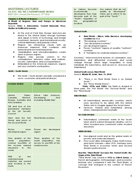 Ge Soc 102 Midterm Pdf Third World Globalization